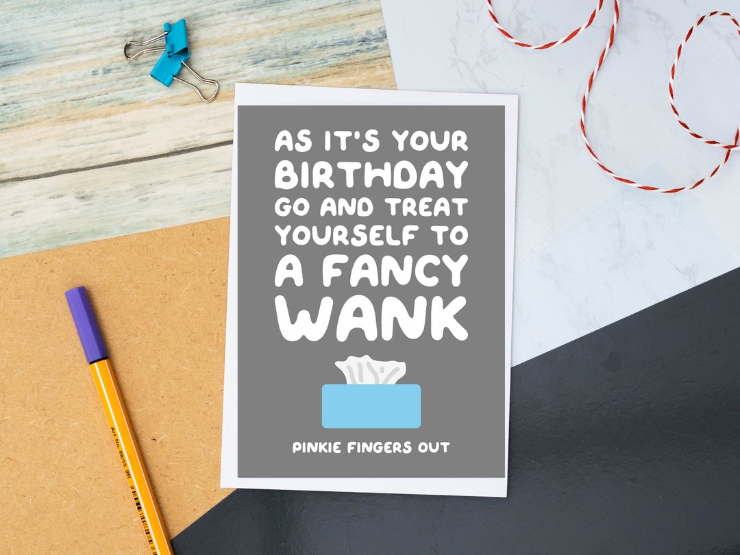 Funny Rude Birthday Card: "fancy Wank" - Etsy