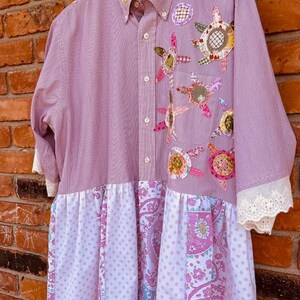 MOLLY - Pretty Pink Upcycled Duster - Handsewn and Romantic - Size M/L ...