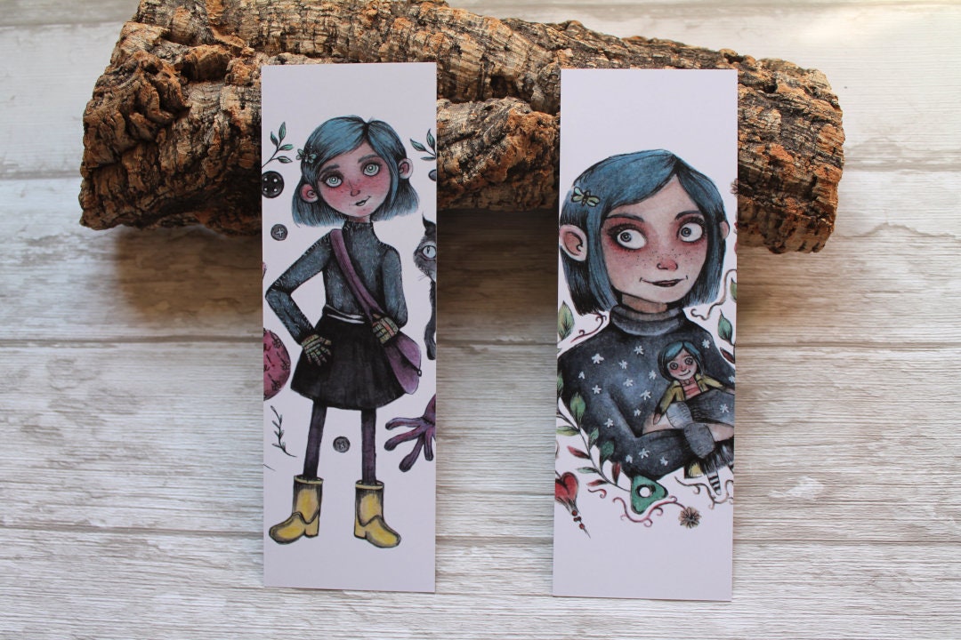 Coraline Inspired Bookmarks Coraline Bookmark Booklover Etsy
