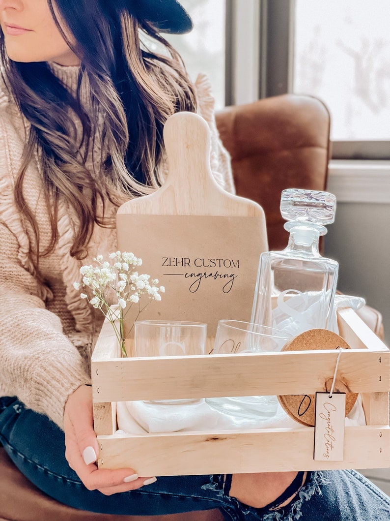 Engraved Whiskey Decanter Gift Set – Newlywed, Housewarming Present ...