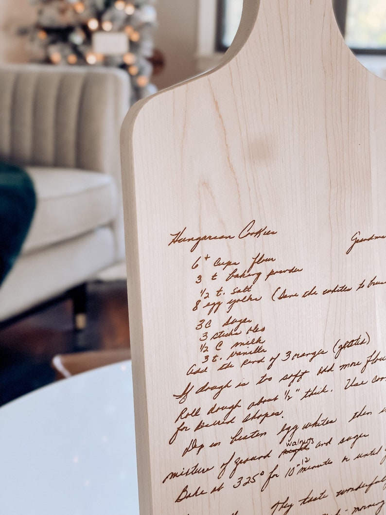 Laser Engraved Recipe Cutting Board | Personalized Handwritten Gift - Etsy