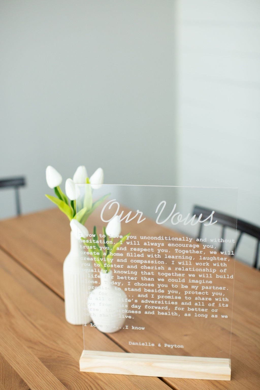 Wedding Vows on Acrylic / Anniversary Gifts / Wedding Gifts / Wedding ...