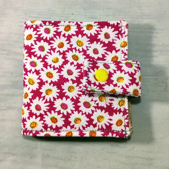 Pink Floral Wallet: Handmade Wallet With Card Pockets Bill - Etsy