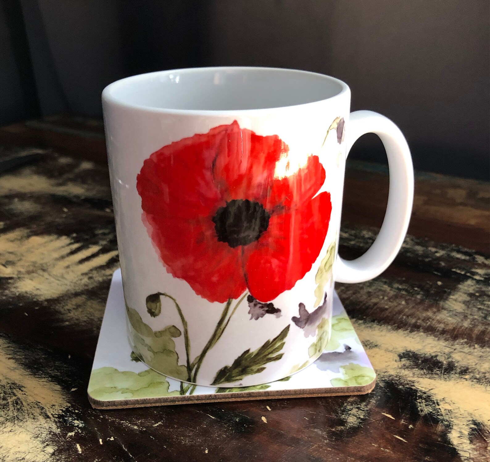Poppy Mug Red Poppy Mug - Etsy