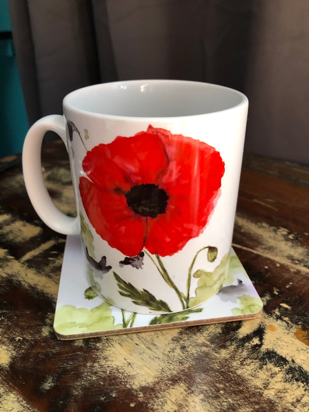 Poppy Mug Red Poppy Mug - Etsy