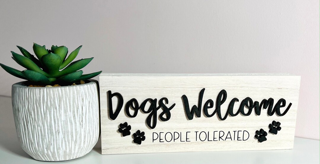 Perros Bienvenidos Letrero de Madera - Etsy México