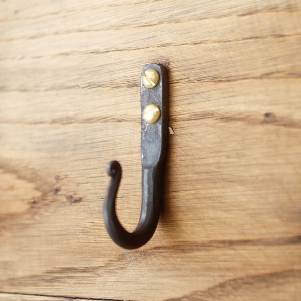 Wrought Iron Hooks Hand Forged, Round - Etsy