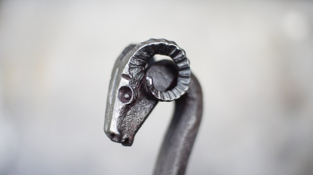 Forged Rams Head Fire Poker. Personalized / Custom. - Etsy