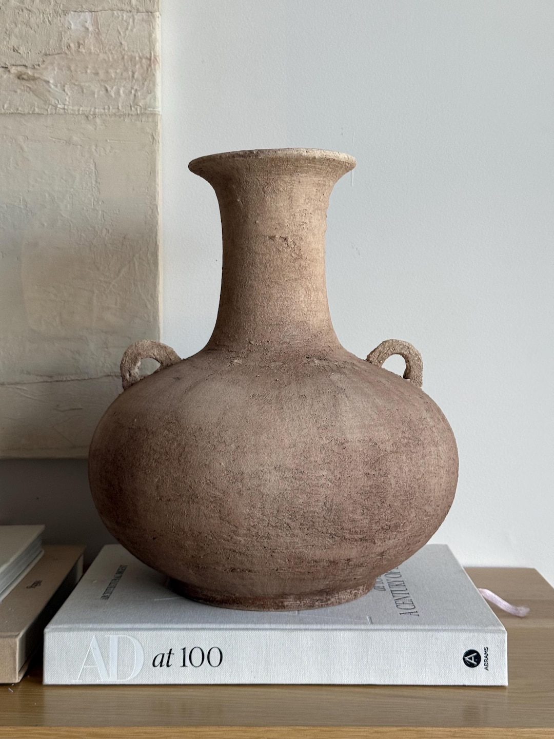 Rustic Vase, Aged Ceramic Vessel, 15'' Tall, Rustic Mediterranean Vase ...