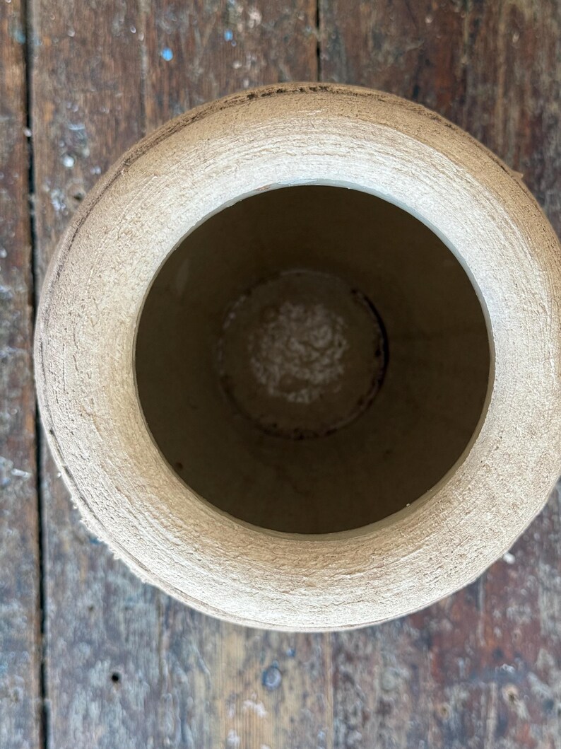 Hand-painted Beige Rustic Vase: Textured Ceramic Decor, 12" - Etsy