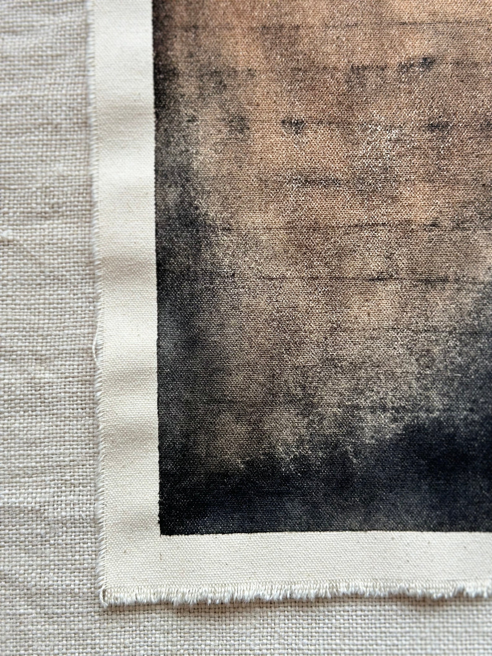 Wabi-sabi Abstract Painting on Raw Cotton - Original Modern Art ...
