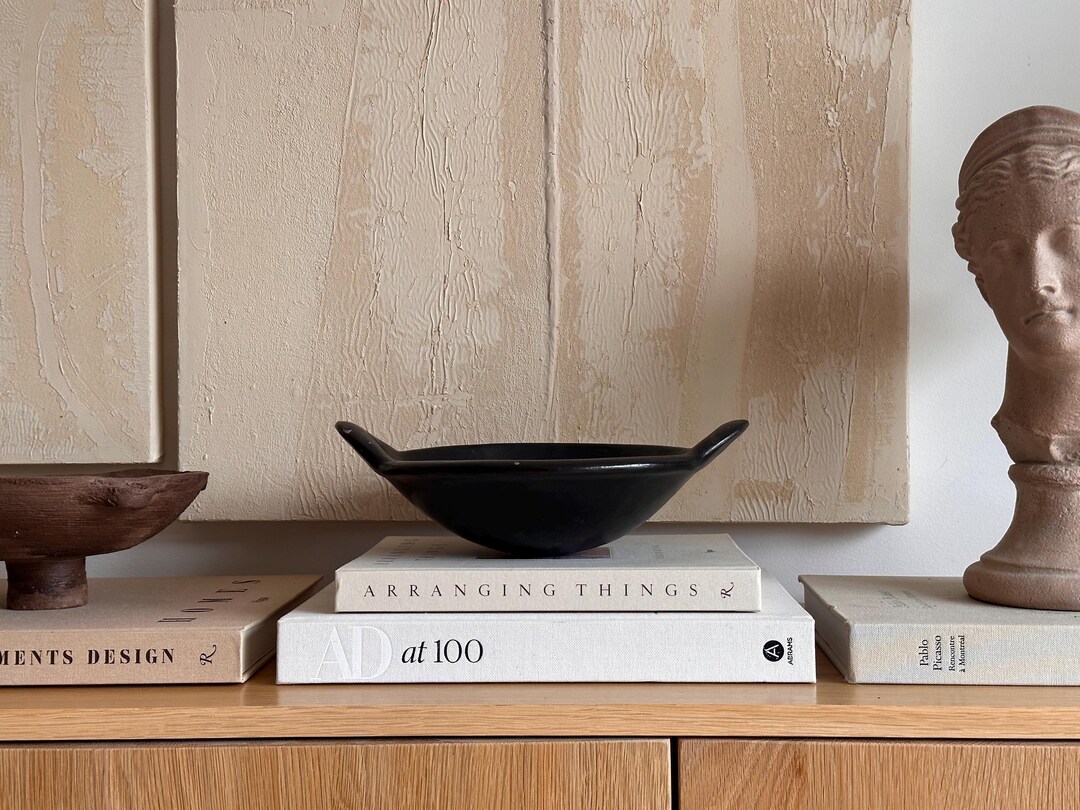 Vintage Terracotta Dish 9'' Wide, Dark Brown Hand Made Pottery Dish ...