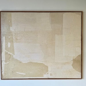 Large Abstract Art, Original Painting, 30x36'' Raw Oak Wood Framed ...