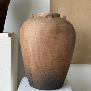 Large Rustic Floor Vase, Aged Vessel, 14'' Tall, Rustic Mediterranean ...