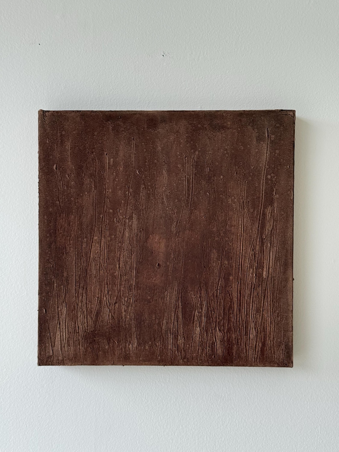 Abstract Art, Brown Rust Wabi-sabi Wall Art 12x12', Original Painting ...