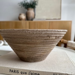 Beige Rustic Dish 9.5'' Wide, Catchall, Decorative Dish, Stone Texture ...