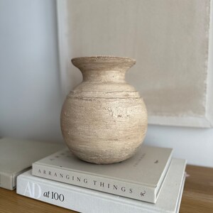 Aged Vessel, Stone Textured Vase, 9'' Tall, Rustic Artisan Vase, Hand ...