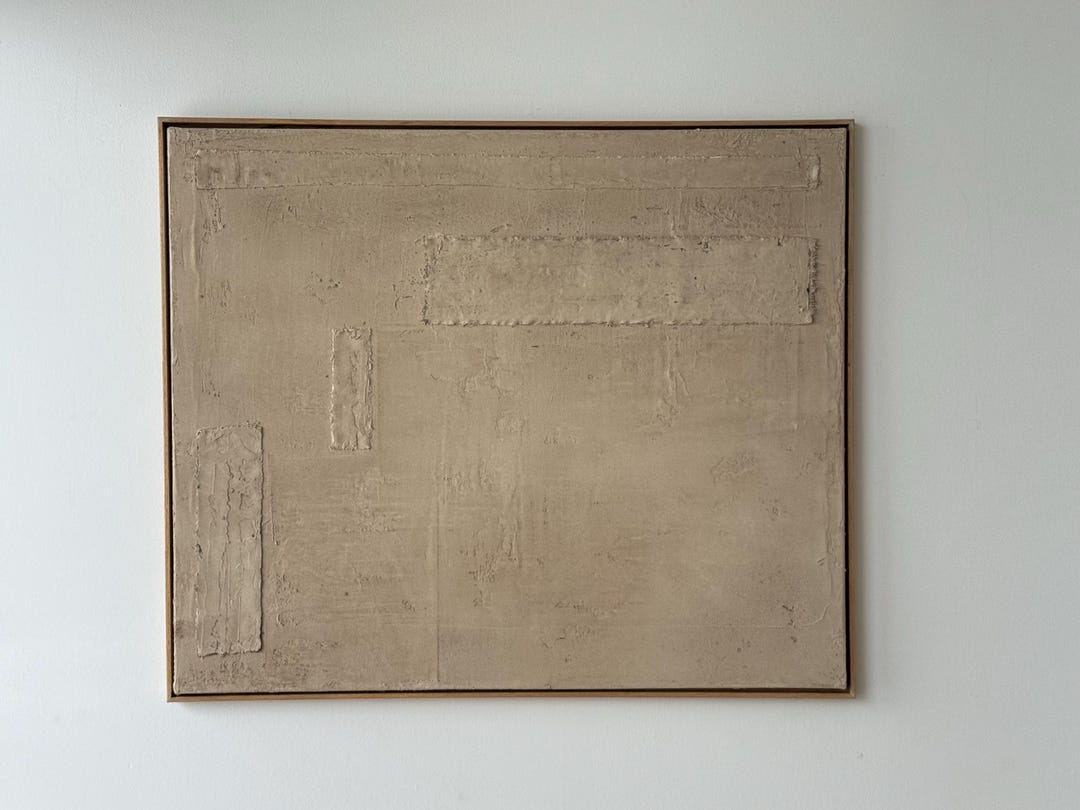 Large Abstract Canvas Painting: 30x36 Raw Oak Framed Wall Art - Etsy