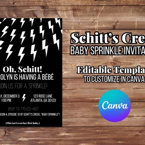 Baby Sprinkle Invitation Template for Canva | Schitt’s Creek | David ...