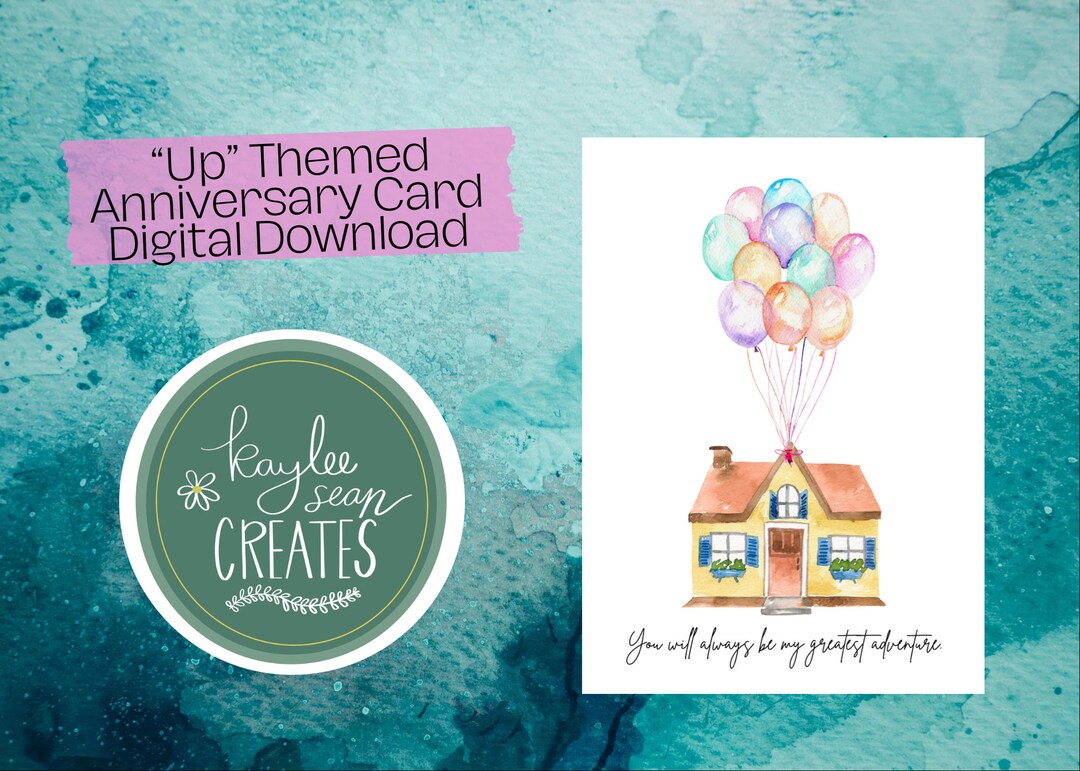 Up Themed Adventure Anniversary Card | Digital Download | 5”x7 ...