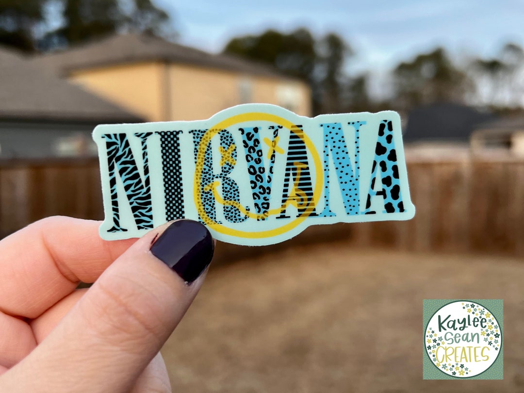Nirvana Premium Vinyl Sticker Smile Grunge Rock 90s Band Music Decal ...