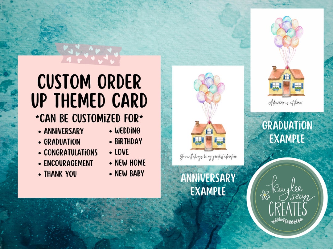 Custom Order up Themed Adventure Card Digital Download 5x7 Printable ...