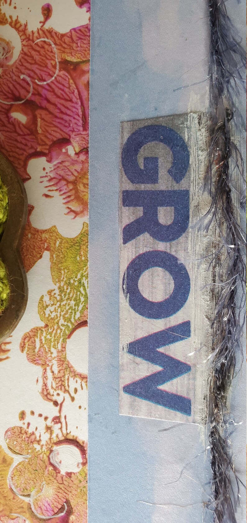 Inspirational Message Art Plaque/ grow Wall Hanging Mixed Media ...