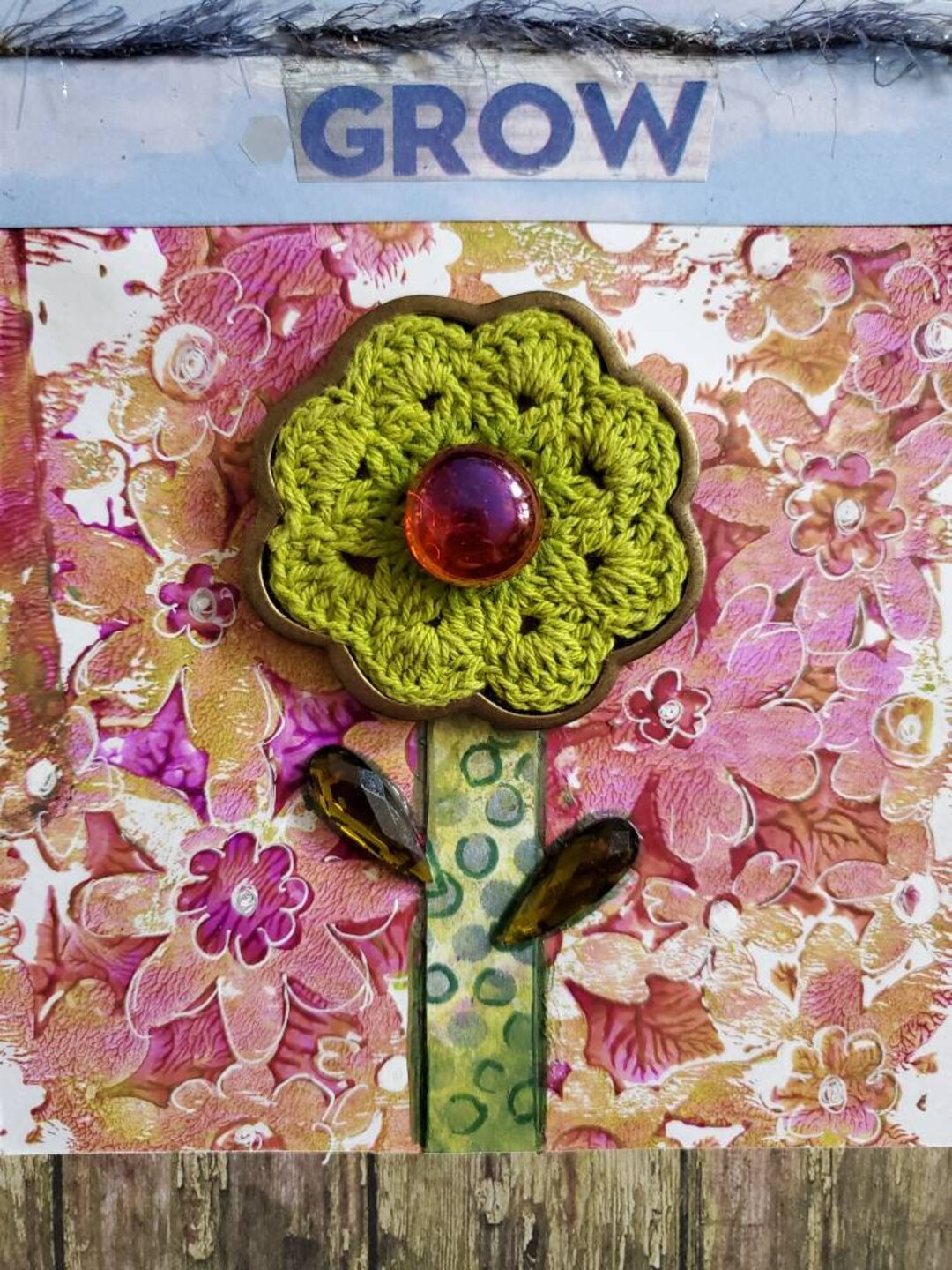 Inspirational Message Art Plaque/ grow Wall Hanging Mixed Media ...