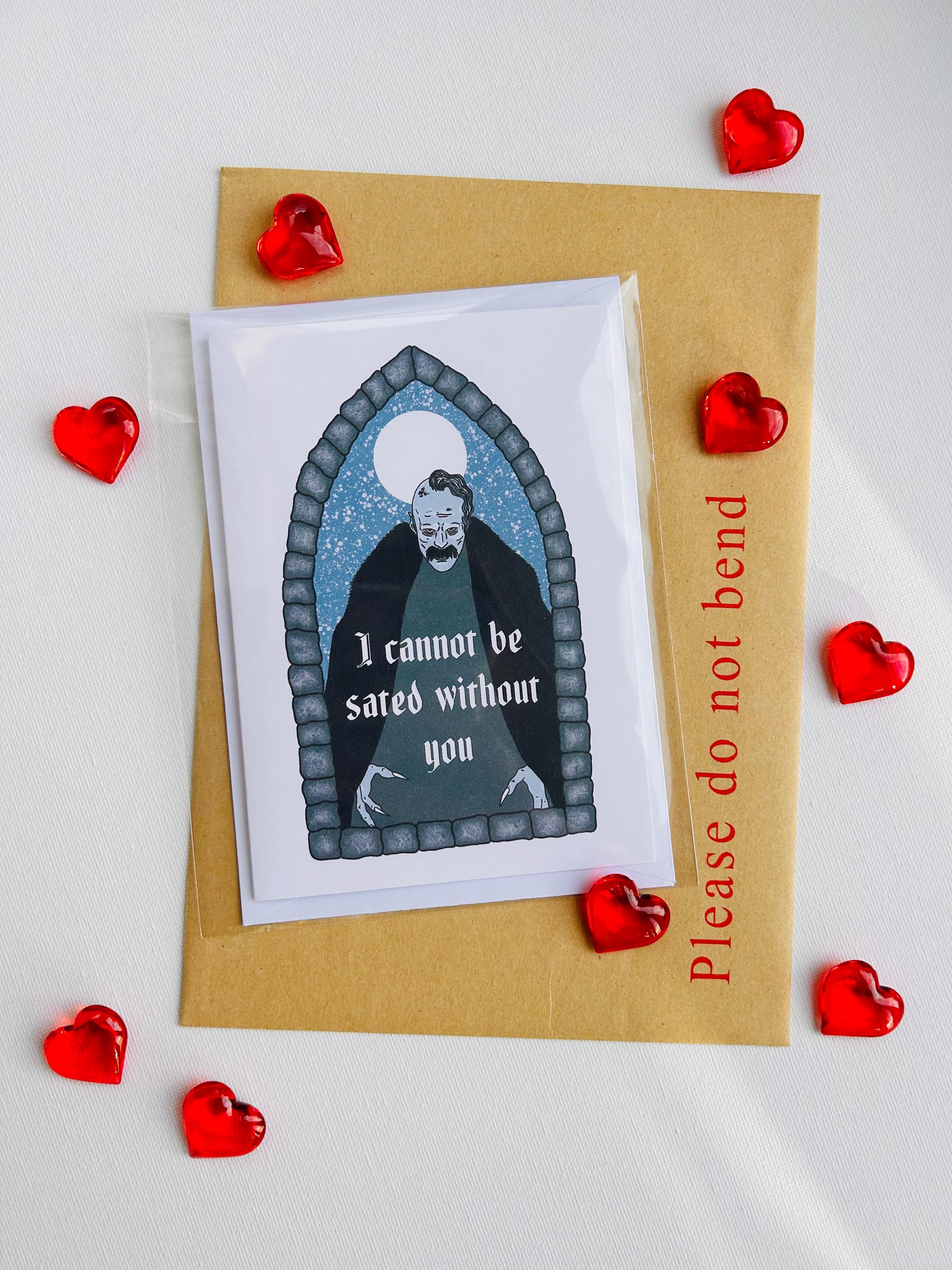 Nosferatu Count Orlok Vampire Inspired Valentine’s Day Card “I Cannot ...
