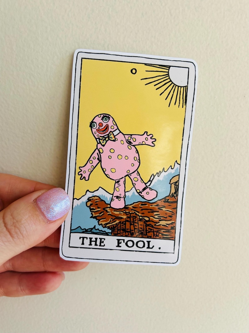 Mr Blobby Inspired Tarot Card “the Fool” Sticker - Etsy UK