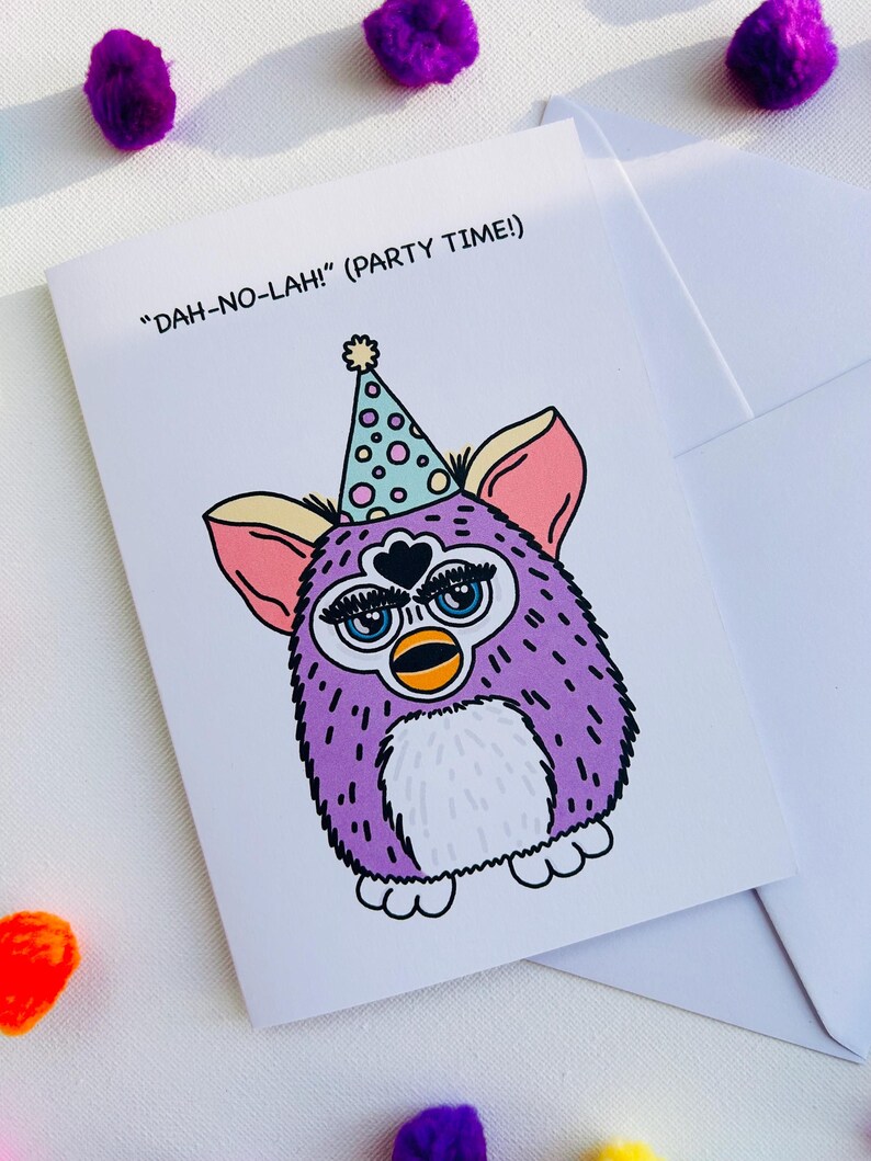Furby 90’s Toy Inspired Birthday Card - Etsy