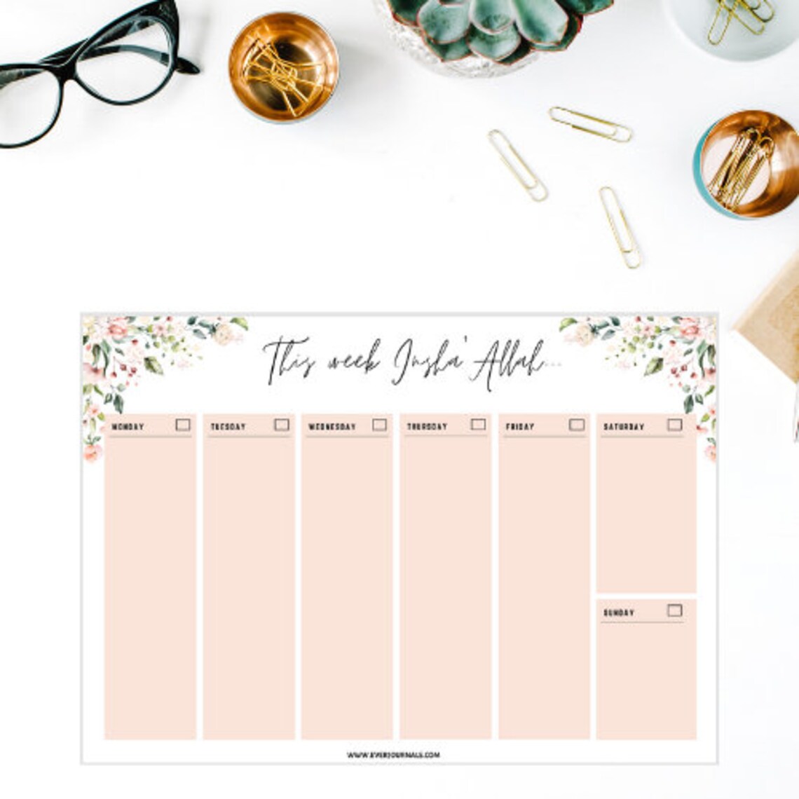 Islamic Weekly Planner Printable - Etsy