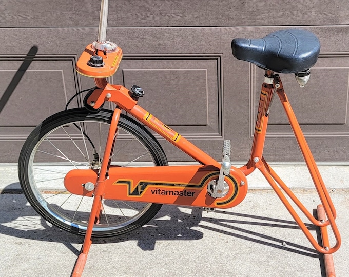 Vintage Vitamaster Roto Cycle Exercise Bike Stationary Fitness Bicycle 80's W/ Timer and ...