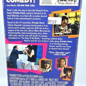 Private Parts VHS Movie Vintage Howard Stern Videocassette Former ...