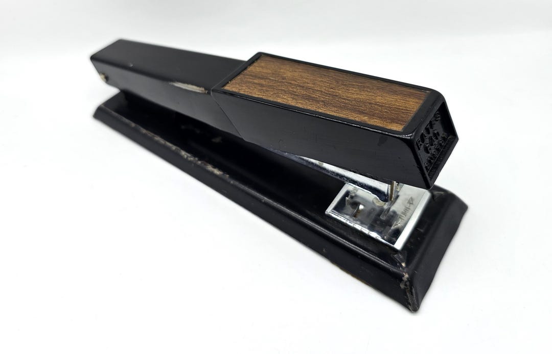 Vintage Bates 640 Custom Stapler Brown and Black Desktop Office Faux ...