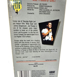 Joe Piscopo Live VHS Movie Vintage Comedy Club HBO Video Videocassette ...