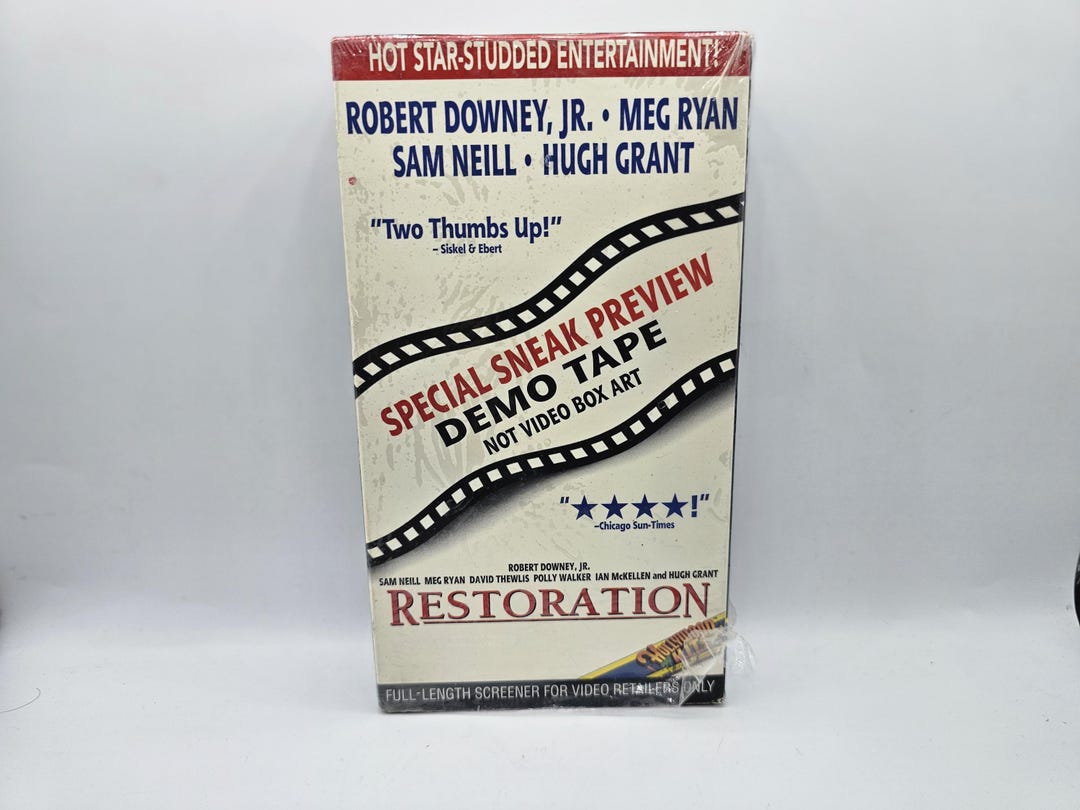 Restoration VHS Full-length Screener Movie Robert Downey Jr Meg Ryan ...