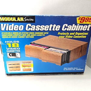 Vintage VHS Drawer Storage Cabinet Original Box Case Holds 18 Video ...