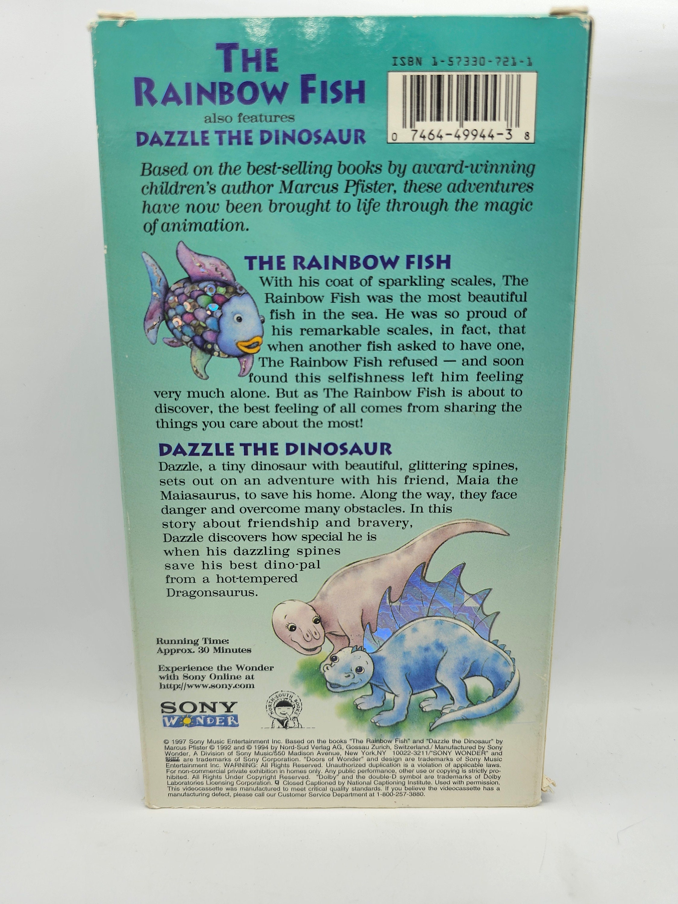 The Rainbow Fish VHS Dazzle the Dinosaur Doors of Wonder Vintage Sony ...