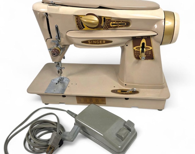 Vintage Singer 500A Sewing Machine Rocketeer Tested Working Beige - Etsy