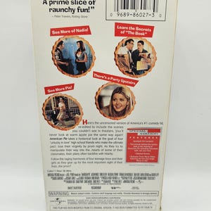 American Pie VHS Movie Special Edition Unrated Videocassette Universal ...