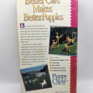 Better Care Makes Better Puppies VHS Videocassette Vintage Purina Puppy ...