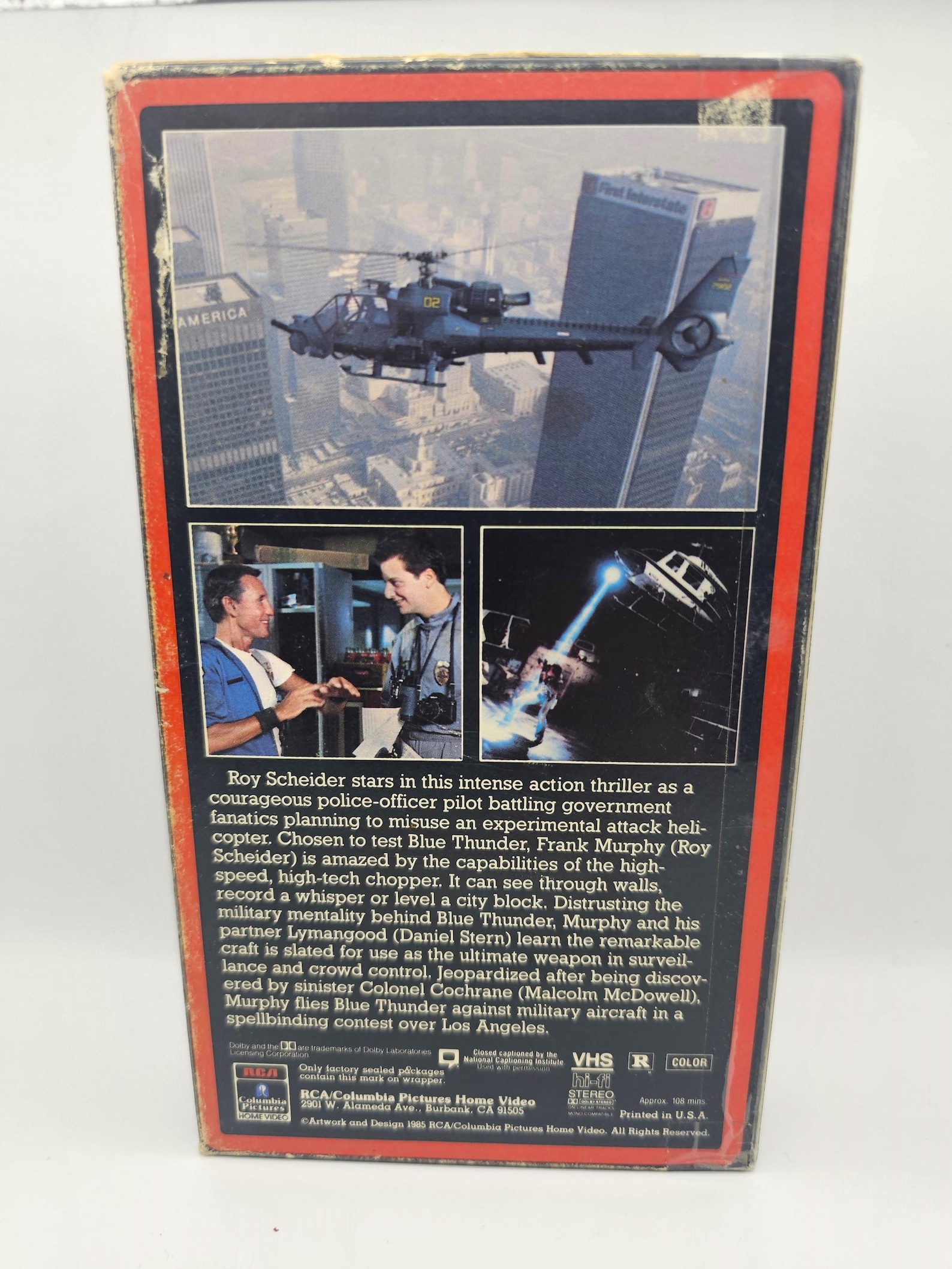 Blue Thunder VHS Movie Vintage Roy Scheider Former Rental Videocassette ...