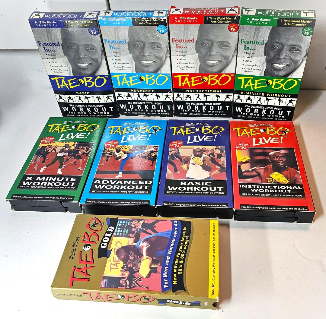 9 Tae Bo VHS Instructional Total Body Workout Billy Blanks Live Gold ...