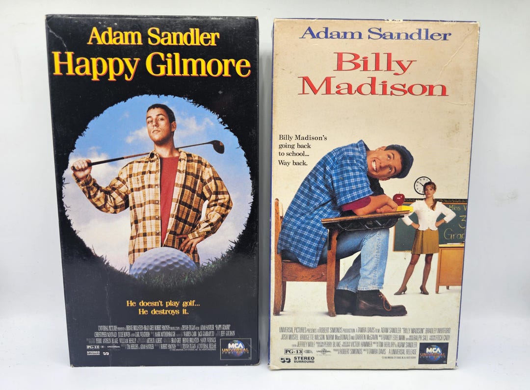 Happy Gilmore and Billy Madison VHS Tapes Movie Vintage Adam Sandler ...