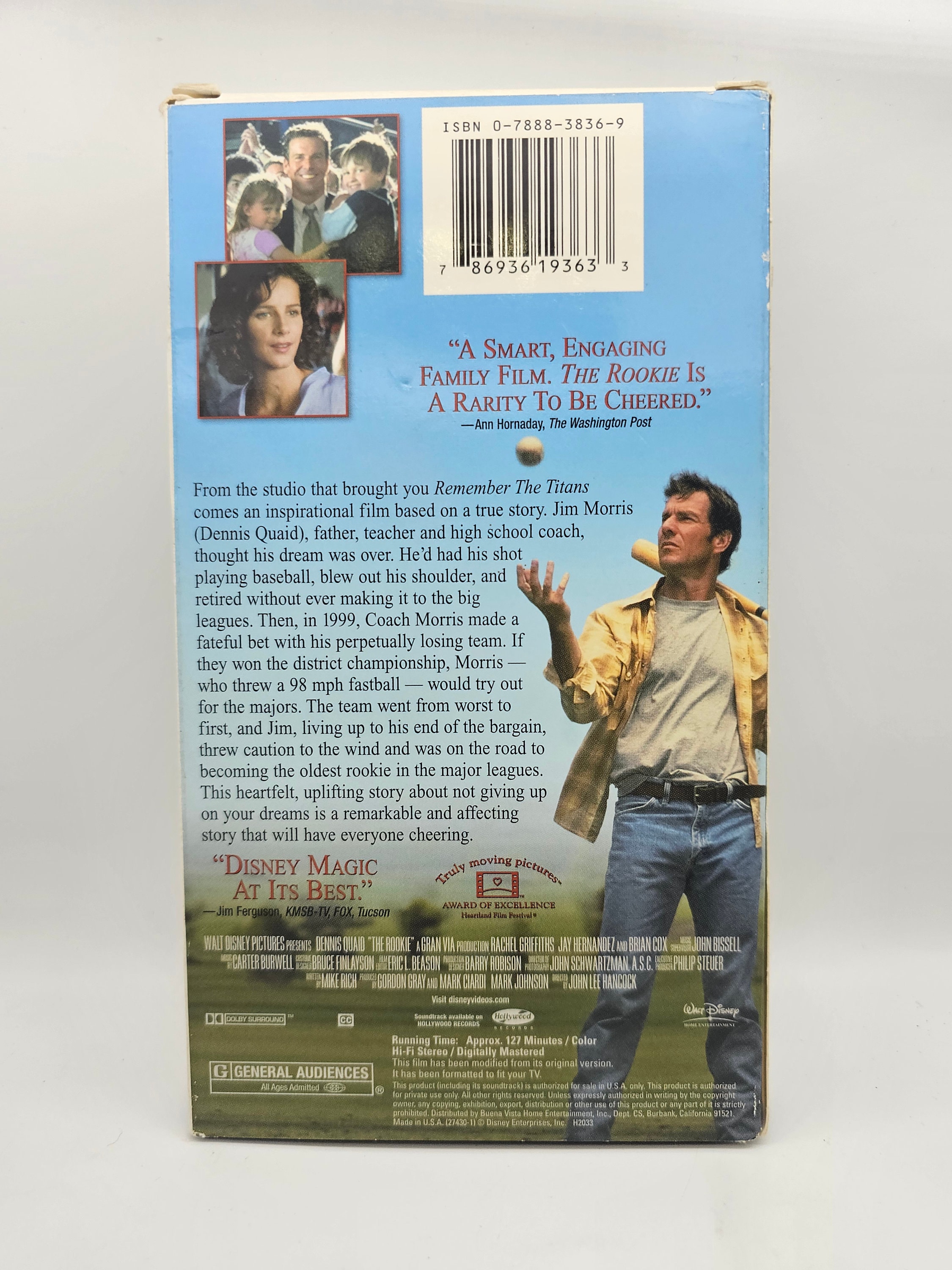 The Rookie VHS Movie Walt Disney Pictures Dennis Quaid Videocassette - Etsy