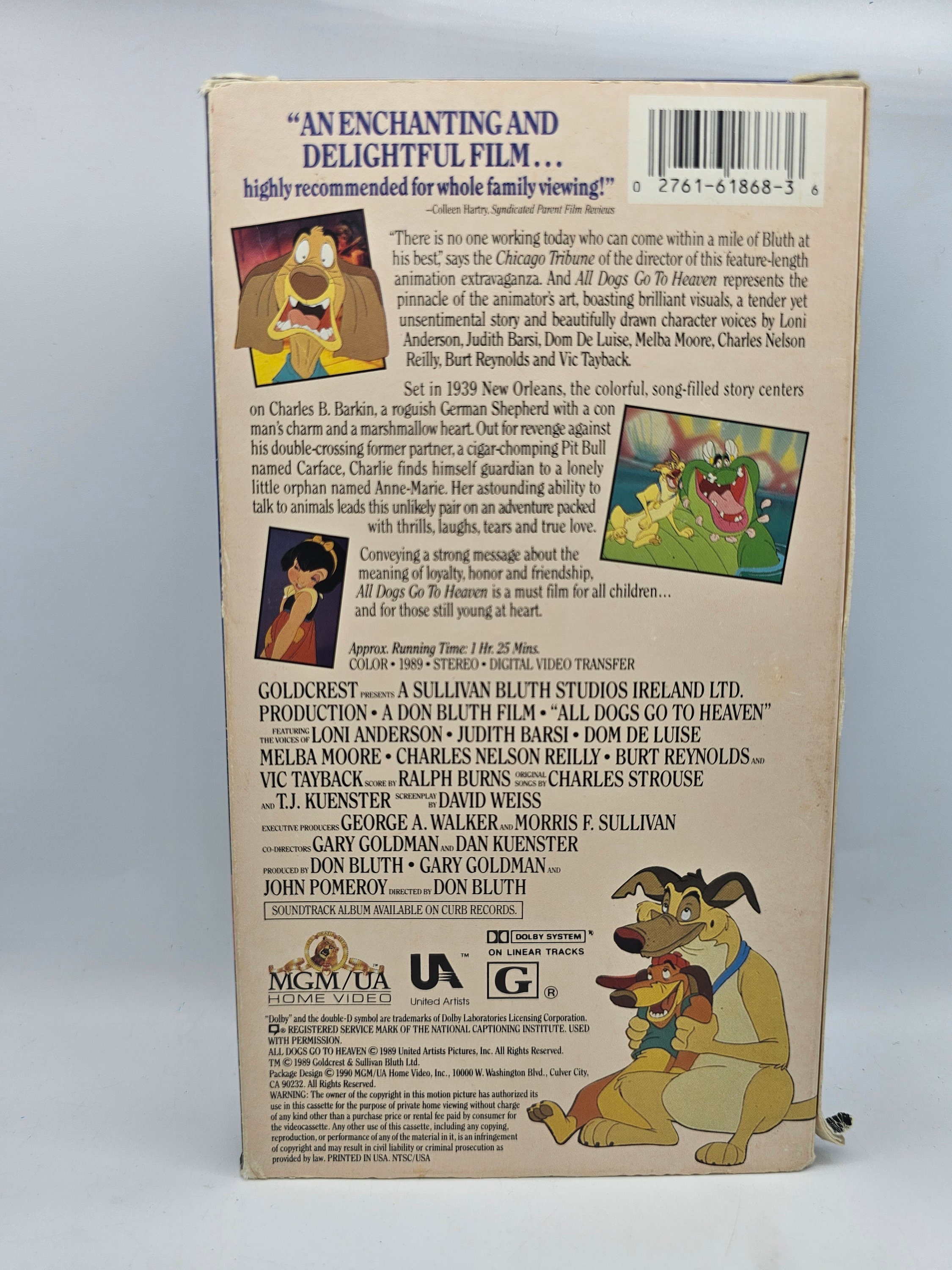 All Dogs Go to Heaven VHS Movie Vintage 80's MGM Home Video - Etsy