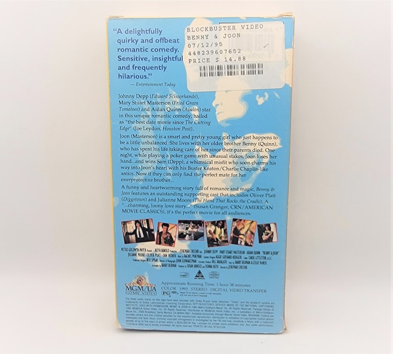Benny & Joon VHS Movie Former Blockbuster Rental Videocassette Johnny ...