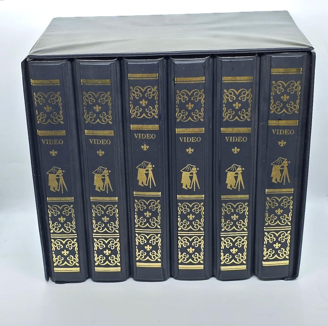 Vintage VHS Storage Cases Set of 6 Video Cassette VCR Tape Holder Book ...