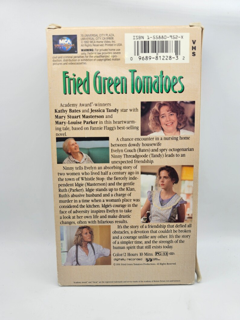 Fried Green Tomatoes VHS Movie Vintage Kathy Bates Videocassette Home ...